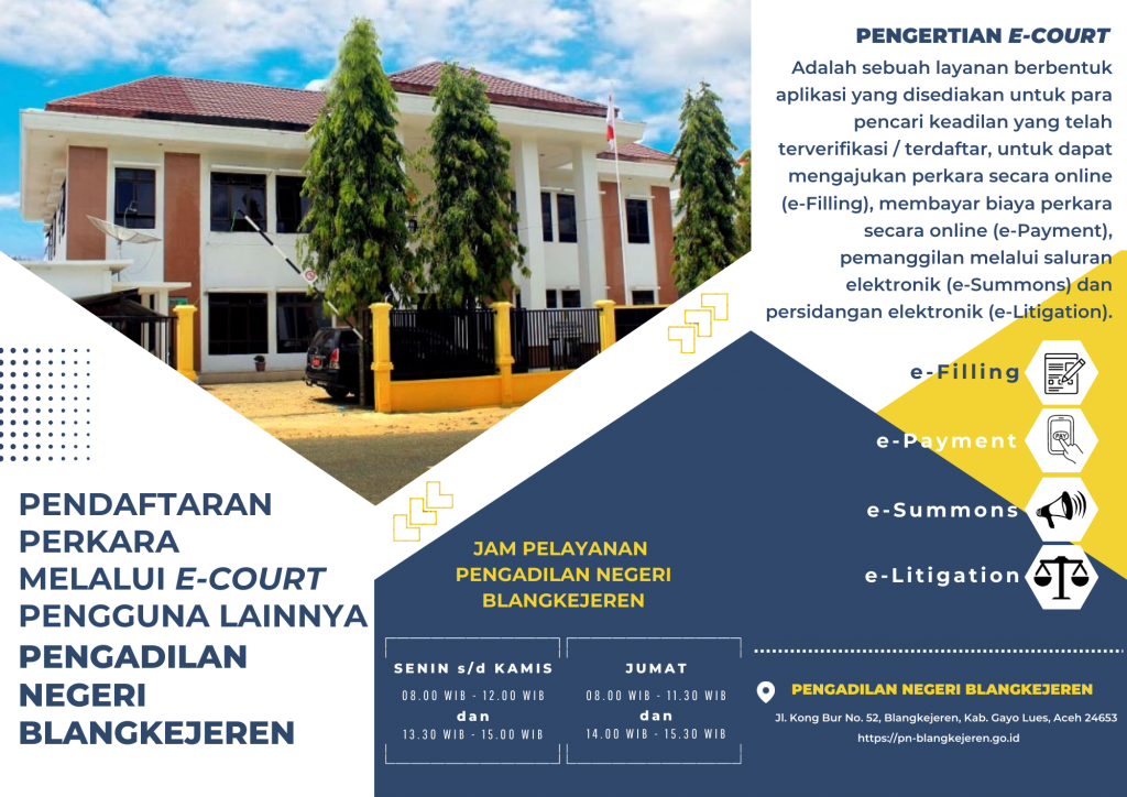 Tata Cara Pendaftaran Perkara Pengguna Lainnya (Non Advokat) Melalui e-Court – PENGADILAN NEGERI ...